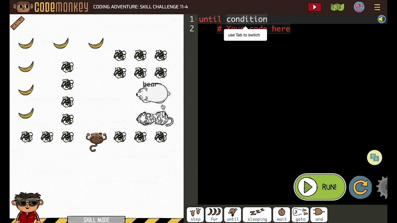 CodeMonkey Skill Mode 11-4 - YouTube