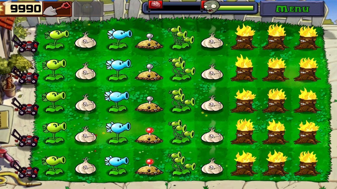 REPEATER, GARLIC, SNOW PEA, POTATO MINES, THREEPEATER, TORCH-WOOD ...