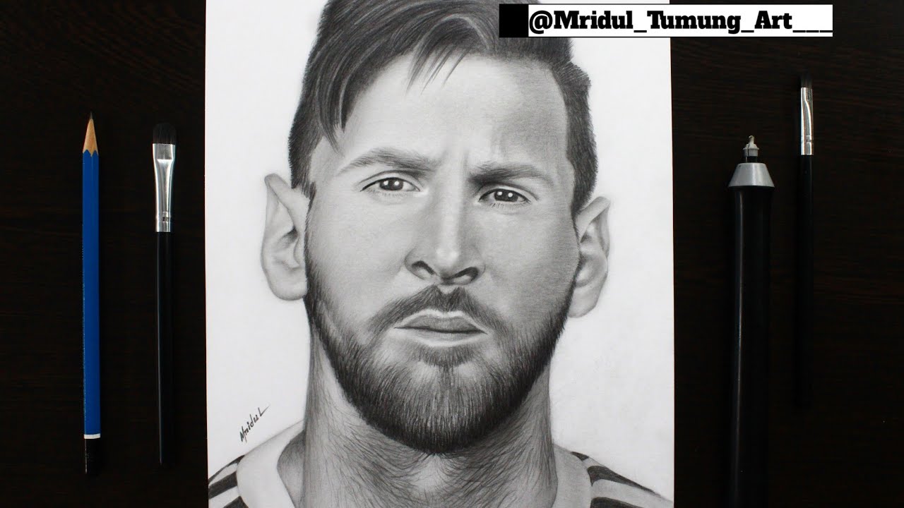 Lionel Messi | Drawing Messi with Staedtler Pencil | Time-Lapse | - YouTube