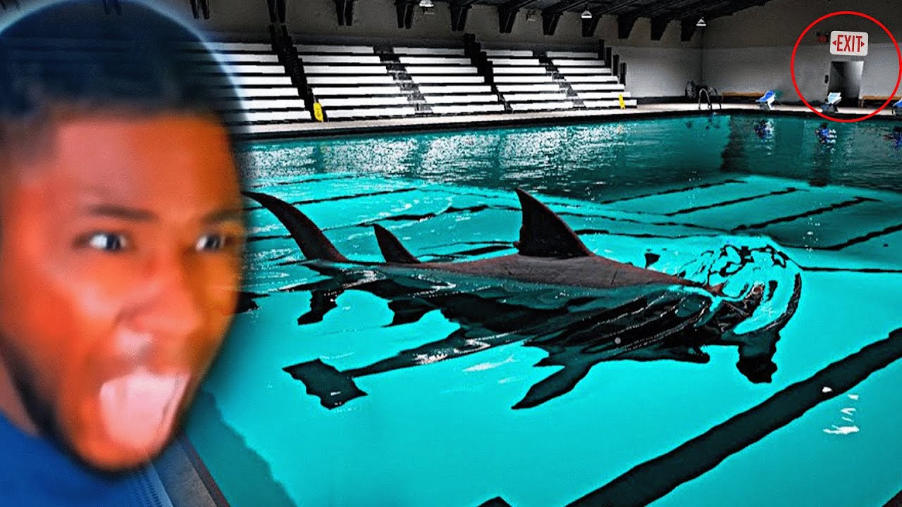 Surviving 10 Laps in a Pool WITH A GIANT SHARK!? | Sharks and Minnows ...