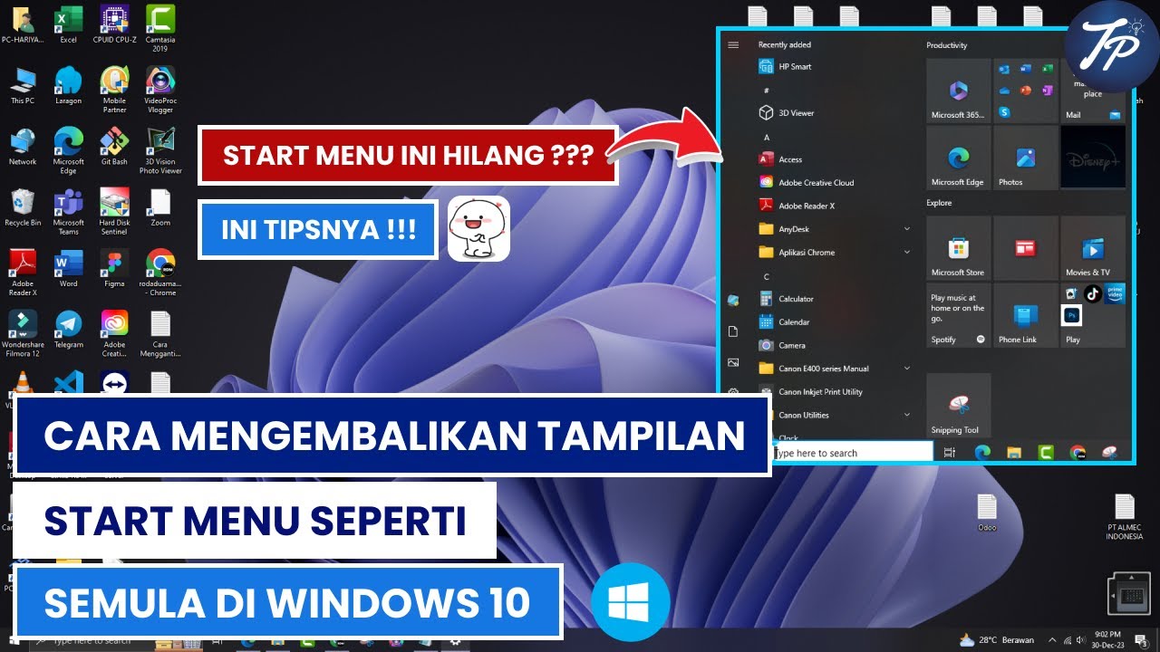 Cara Mengembalikan Tampilan Start Menu Seperti Semula Di Laptop Atau PC ...