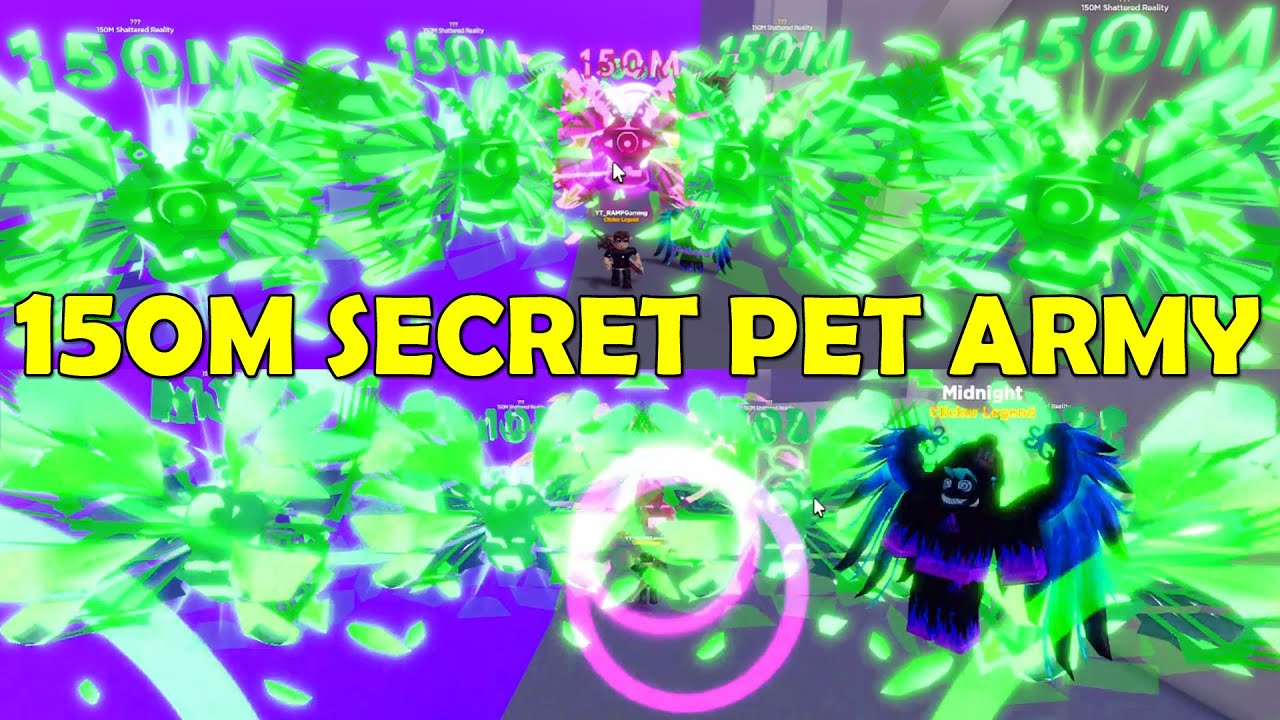 150M SHATTERED REALITY ARMY! I MADE THE STRONGEST PET in Clicker ...