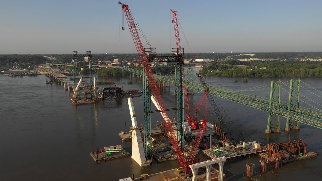 new i 74 bridge construction #17 june 2 2019 movie - YouTube