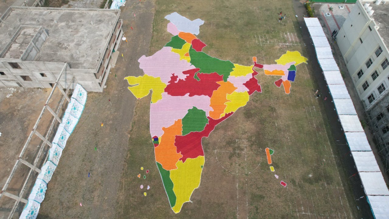 Largest India map made on ground - YouTube