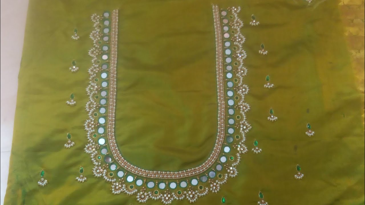 Beautiful and heavy bridal maggam work with needle ||bridalmaggamwork ...
