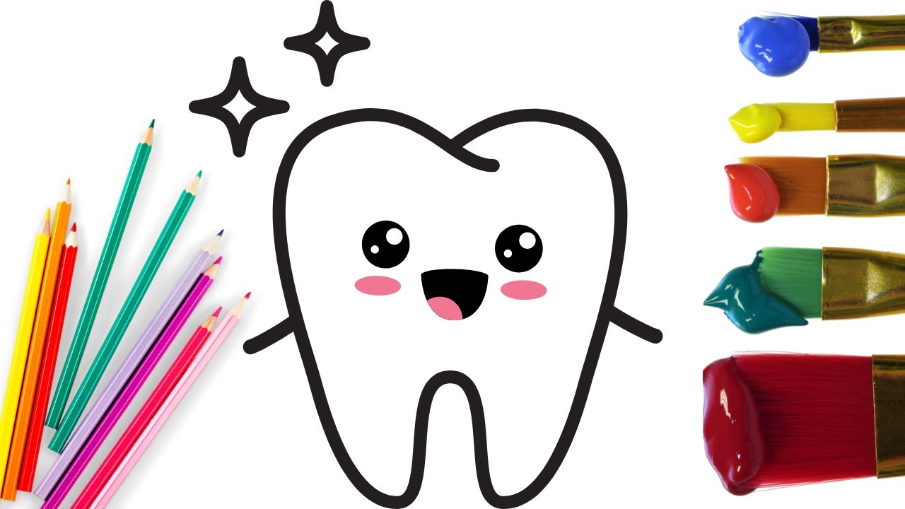 coloring and drawing for Kids| Draw a Toy tooth - YouTube