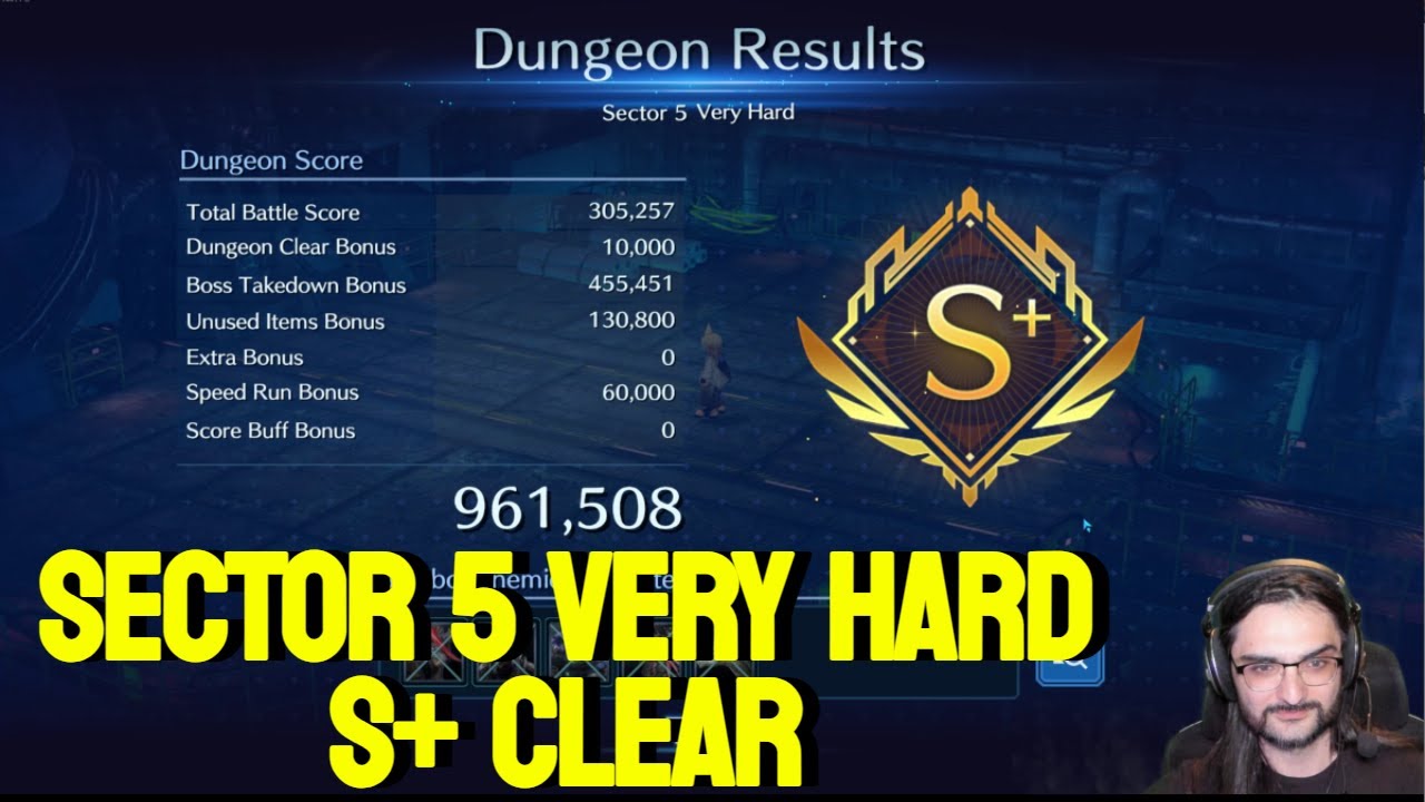 Sector 5 Crisis Dungeon S+ Very Hard Clear - FF7 Ever Crisis - YouTube