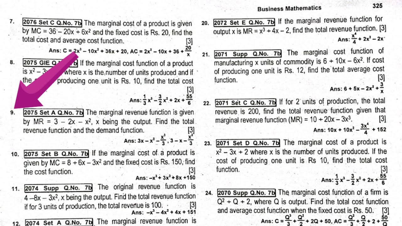 Marginal Analysis | Definite Integral and it's Application | Class 12 ...