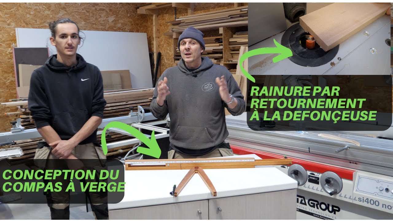 faire une rainure par retournement à la defonçeuse - YouTube