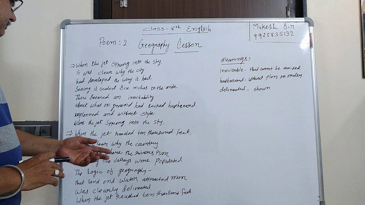 Class 8th English Poem 2 Geography Lesson (NCERT).Ph 9925835132 - YouTube