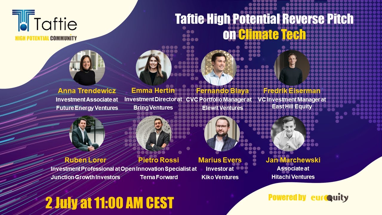 1st Taftie High Potential Reverse Pitch Event on Climate Tech - YouTube