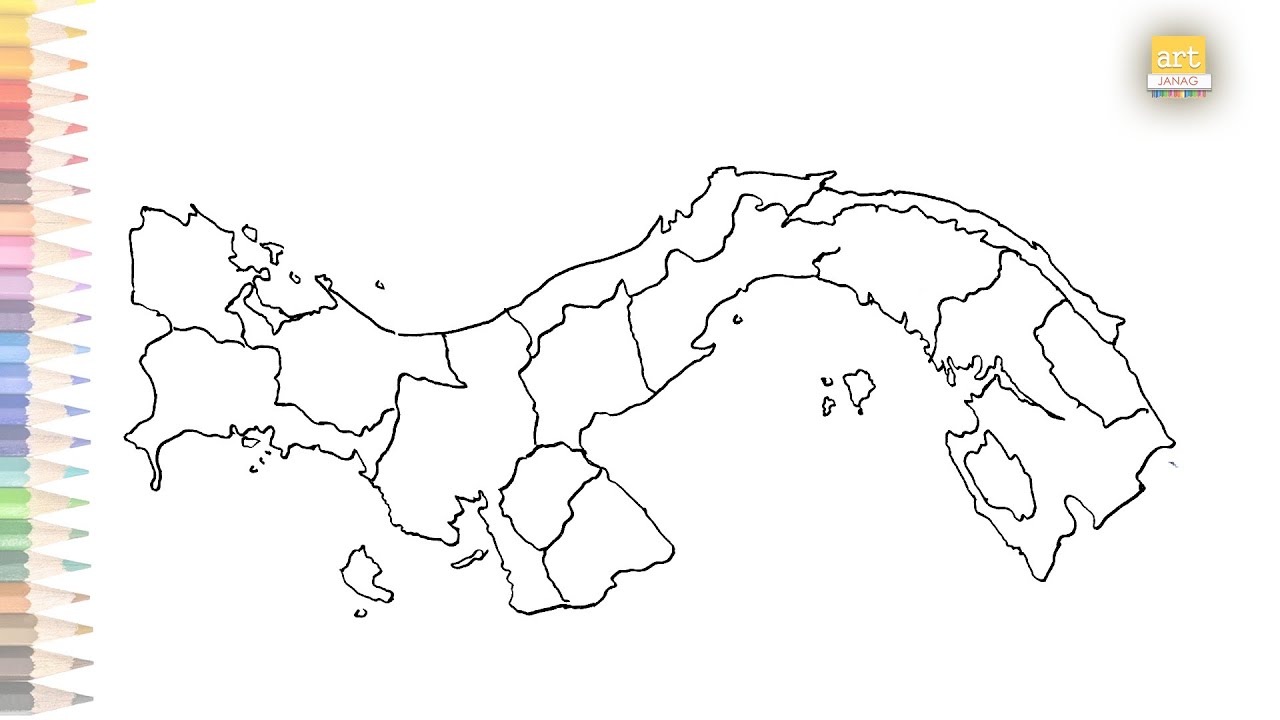 Panama map outline | How to draw panama map outline step by step | Map ...