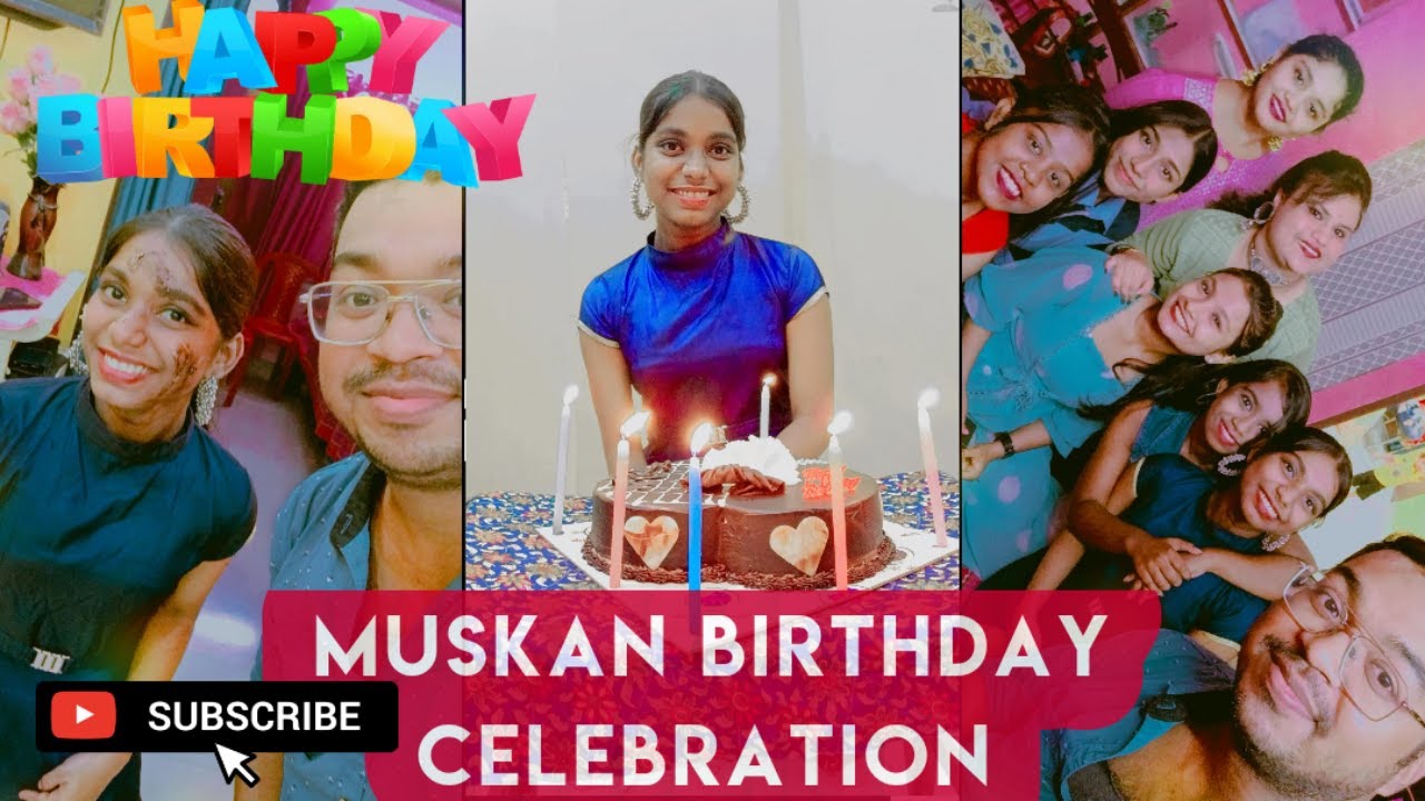 মুস্কান(Muskan)- এর জন্ম দিনে কী করলাম 🎁😂 হাত দিয়ে cake কাটা 😱😱 - YouTube