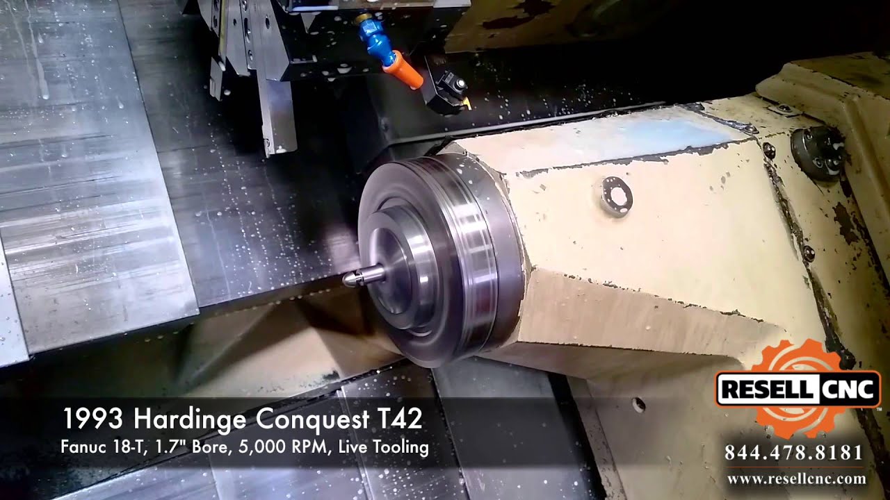 1993 Hardinge Conquest T42 CNC Lathe - YouTube