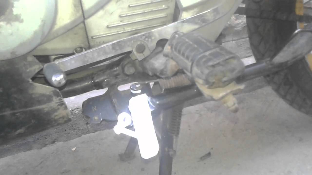 Bike side stand gear lever locking - YouTube