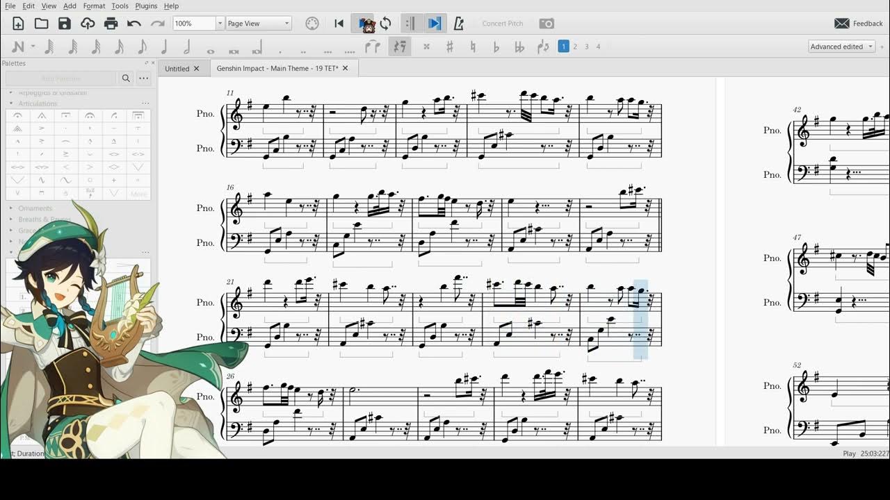 Genshin Impact Main Theme - 19-TET microtonal tuning - YouTube