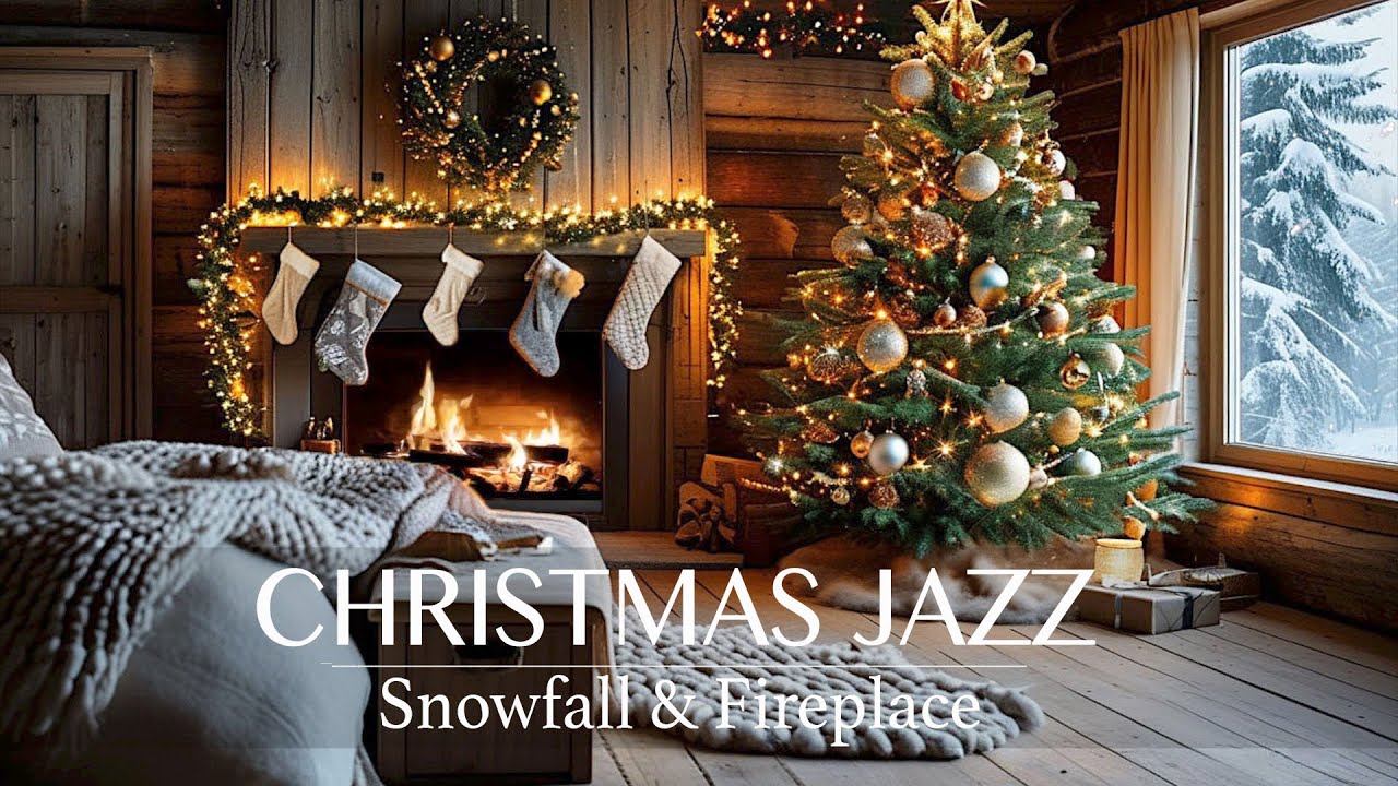 CHRISTMAS MUSIC (Smooth Jazz) | Cozy Christmas Ambience with Crackling Fireplace Sounds ...