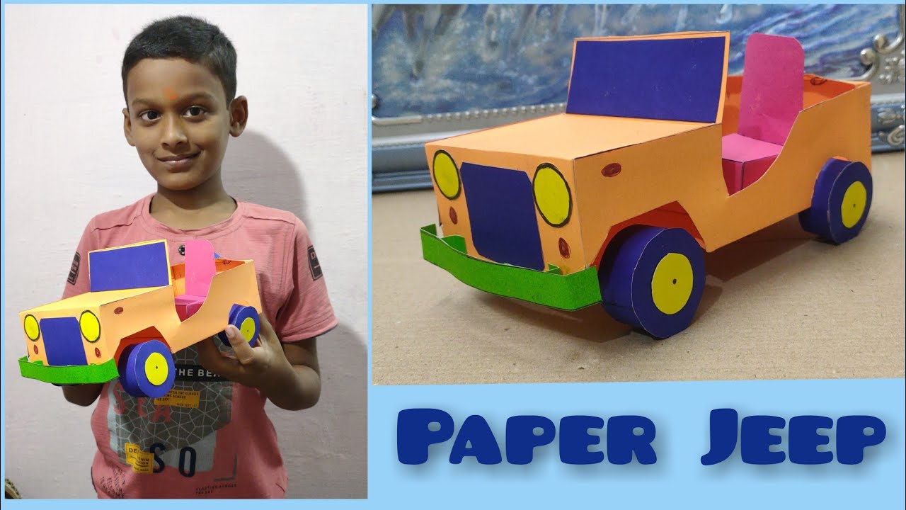 Easy Paper Jeep making for kids at home | पेपर से जीप बनाना | Paper ...