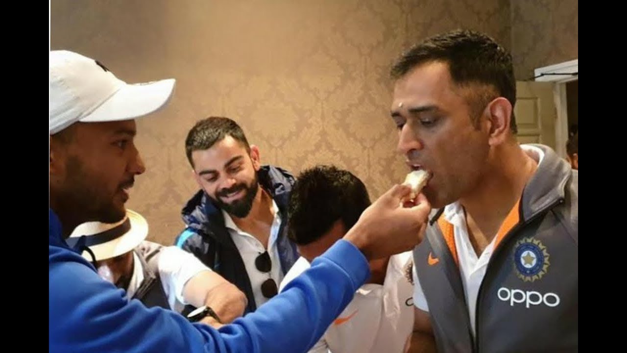 MS Dhoni Birthday Celebrations (Full Video HD) | Dressing Room - YouTube