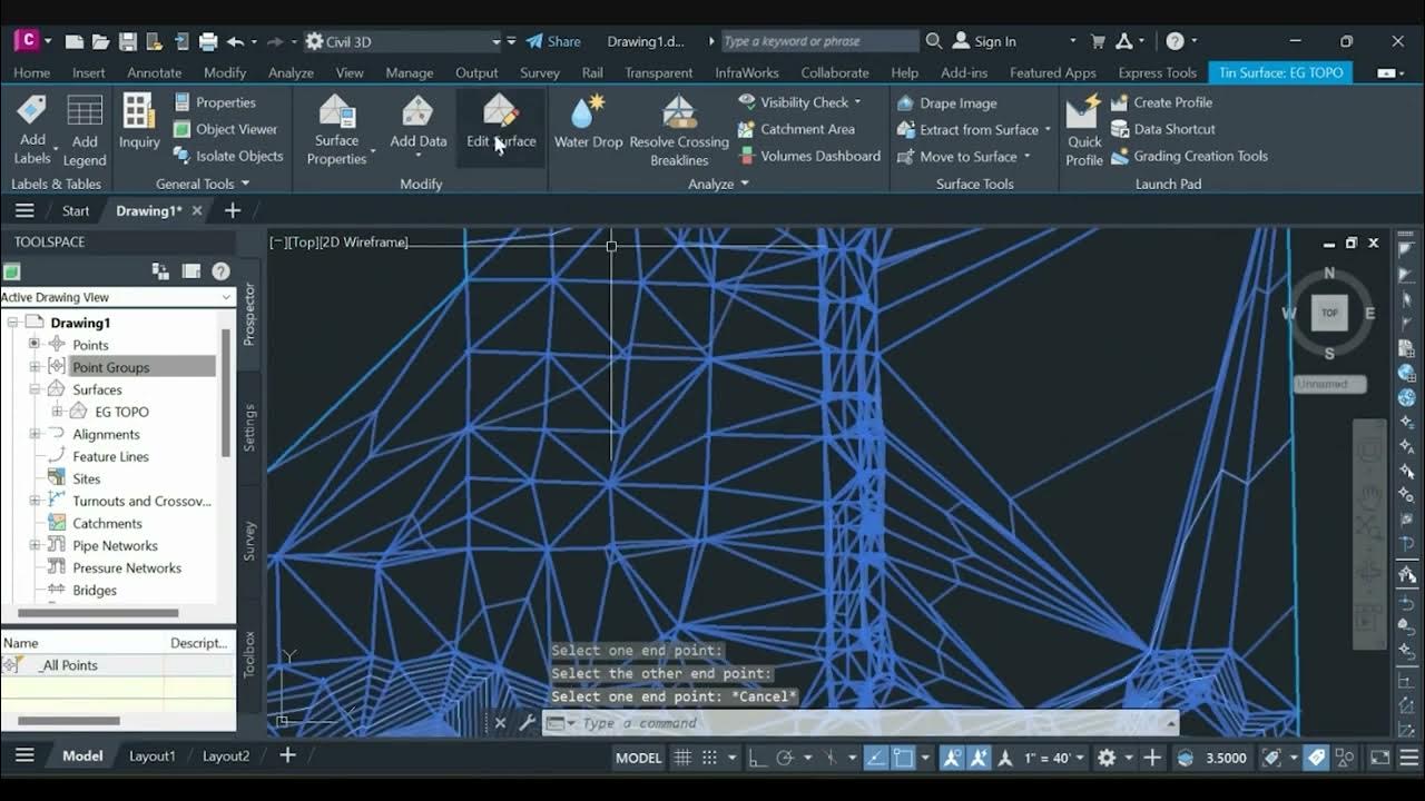 Autodesk Civil 3D Tutorial | How to Edit Surfaces in Civil 3D - YouTube