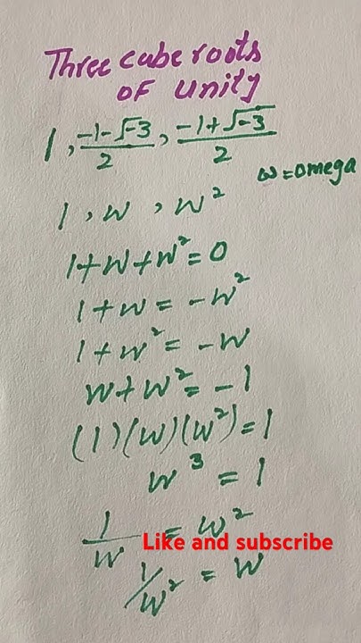 Three cube roots of unity | All about MATH #maths #mathmatics#basicmath ...