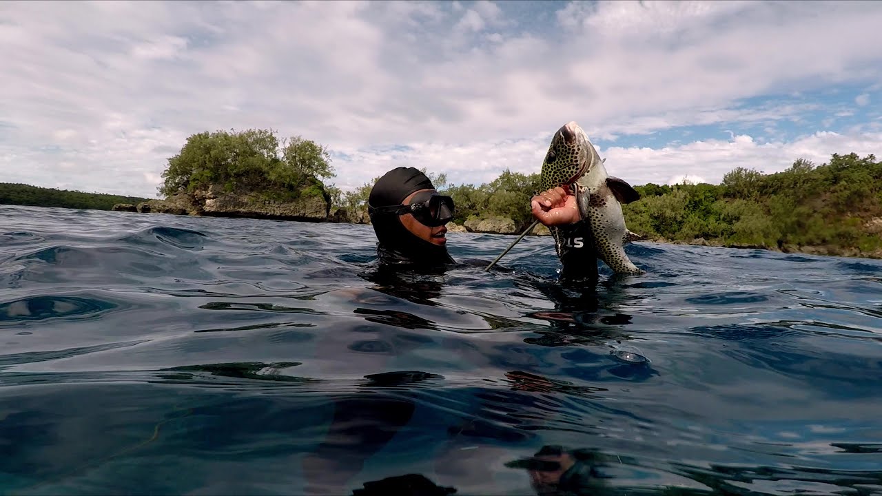 Tongan fisherman successfully spears a large fish for dinner - YouTube