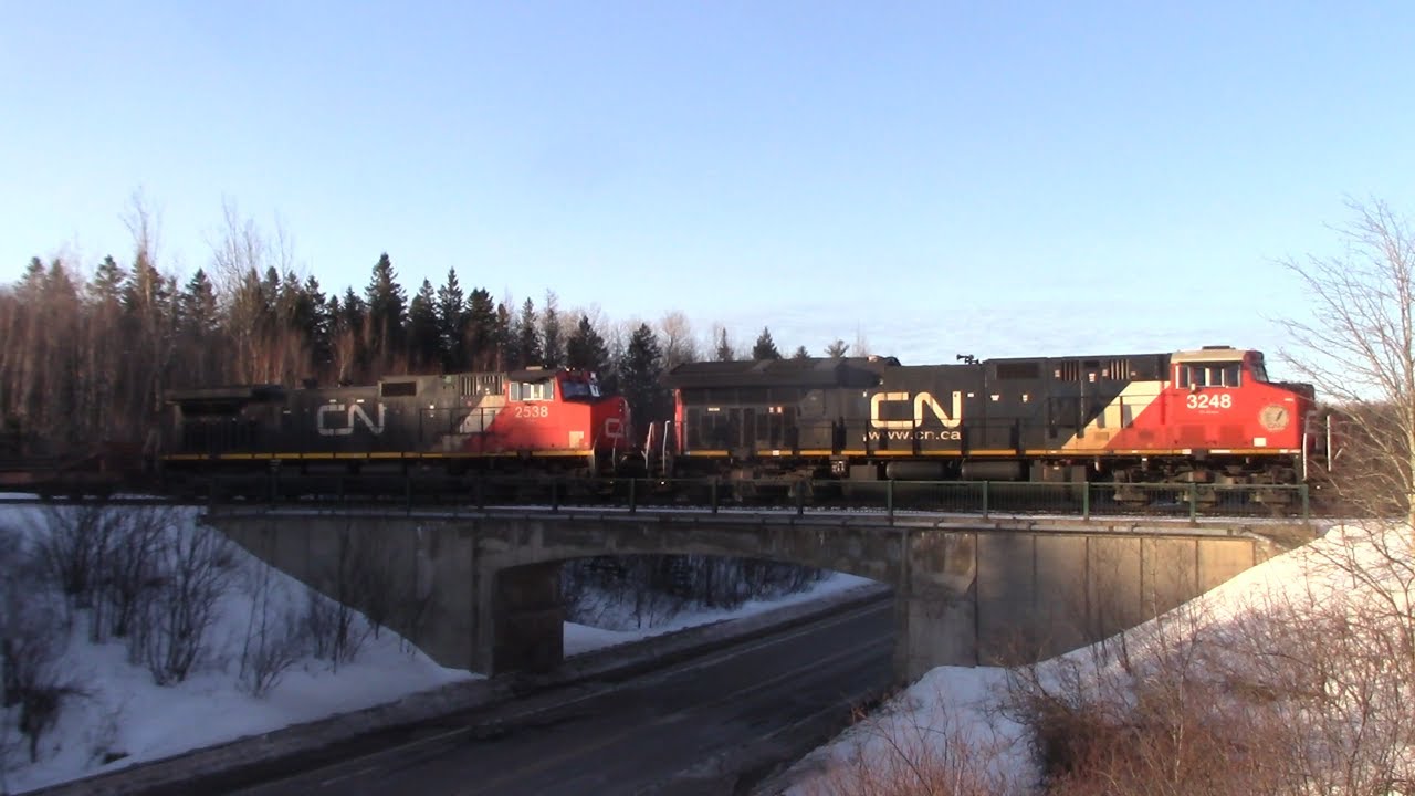 Extra Freight Train CN 473 at Berry Mills, NB Shortly After Sunrise ...