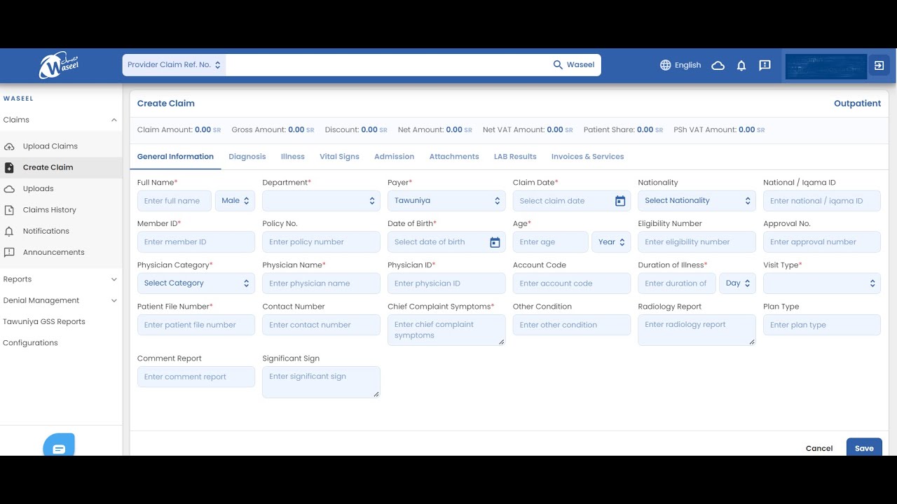Create claim - Waseel E-claim - YouTube