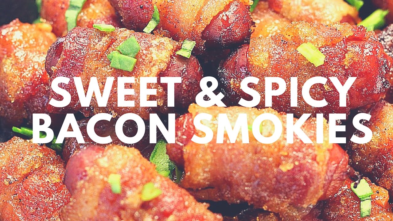 Sweet And Spicy Bacon Wrapped Smokies Recipe Youtube