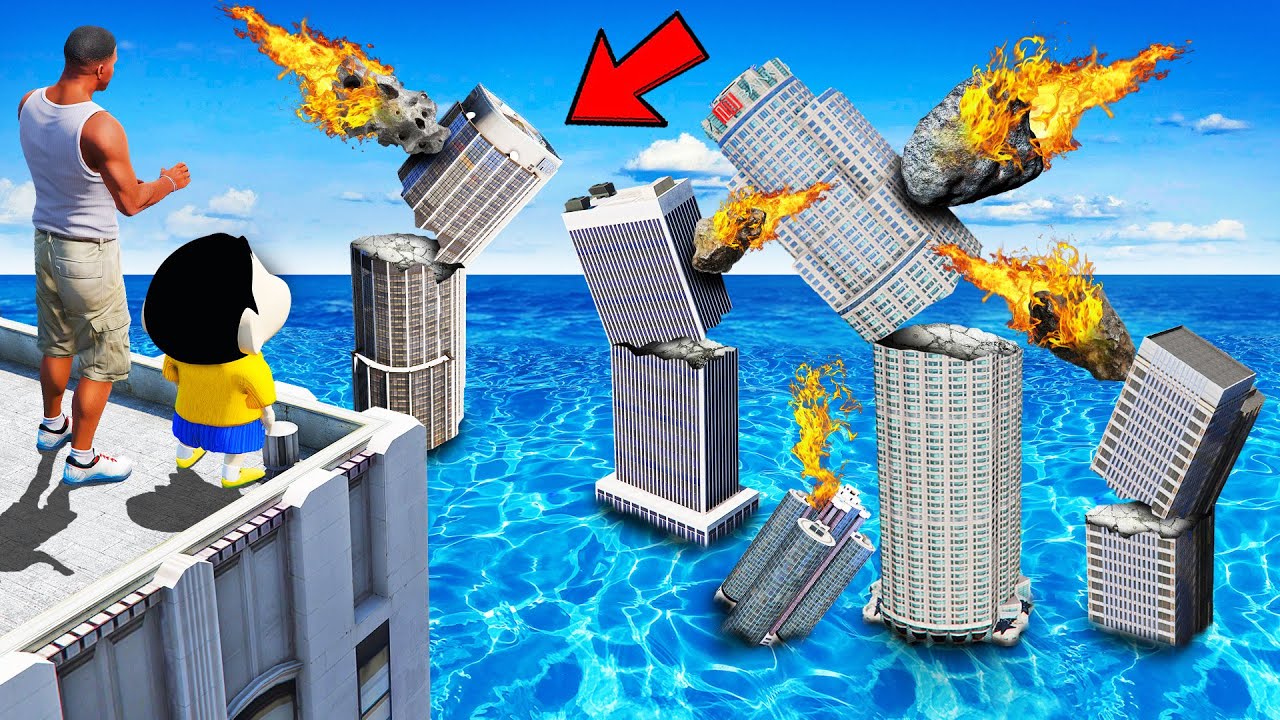 SHINCHAN AND FRANKLIN TRIED THE BIGGEST METEOR SHOWER IN SEA CHALLENGE ...