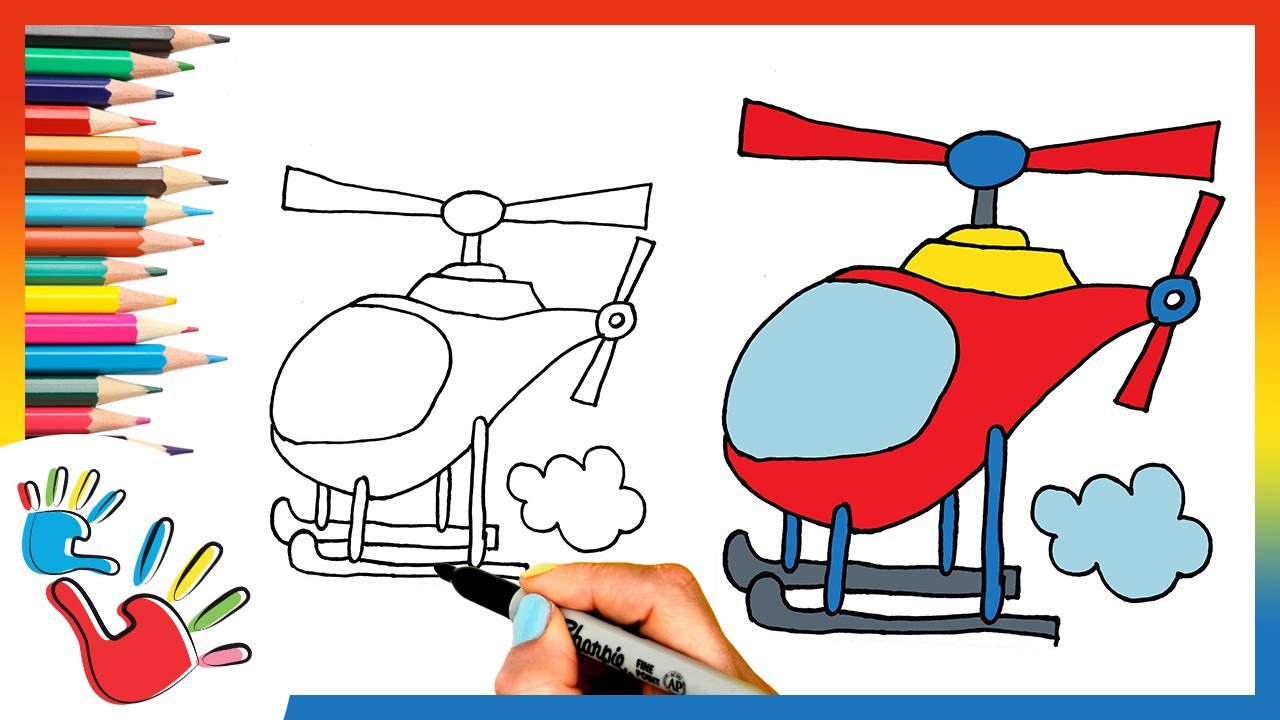 How to Draw a Helicopter | Easy Drawing Tutorial for Kids - YouTube