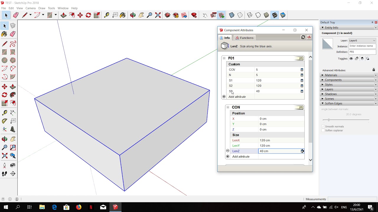 สอนสร้างไดนามิกคอมโพแนน Footing ฐานแผ่ SketchUp - YouTube