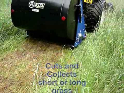 Ryetec Professional flail mower scarifier collector - YouTube