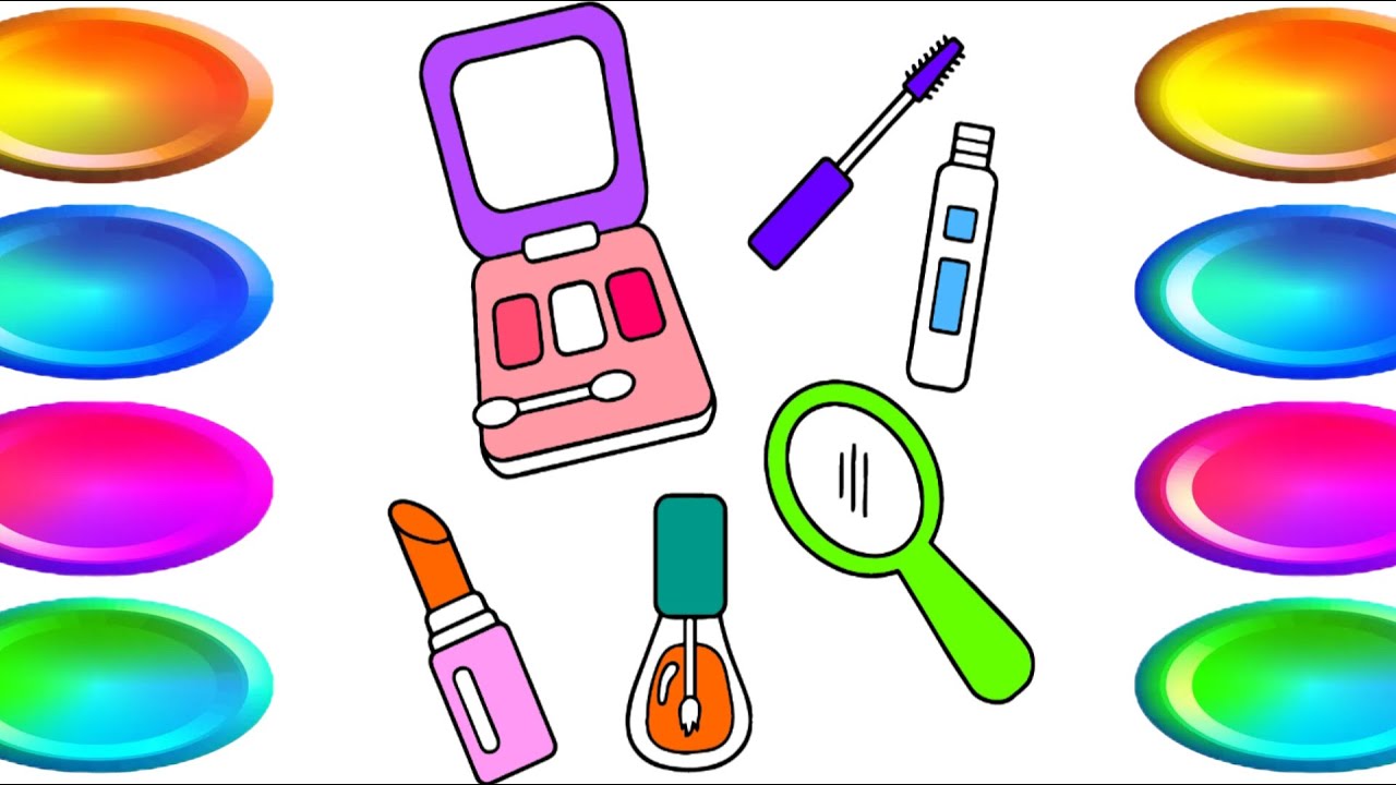 easy make up makeup kit drawing | makeup kit drawing | draw a colourful ...