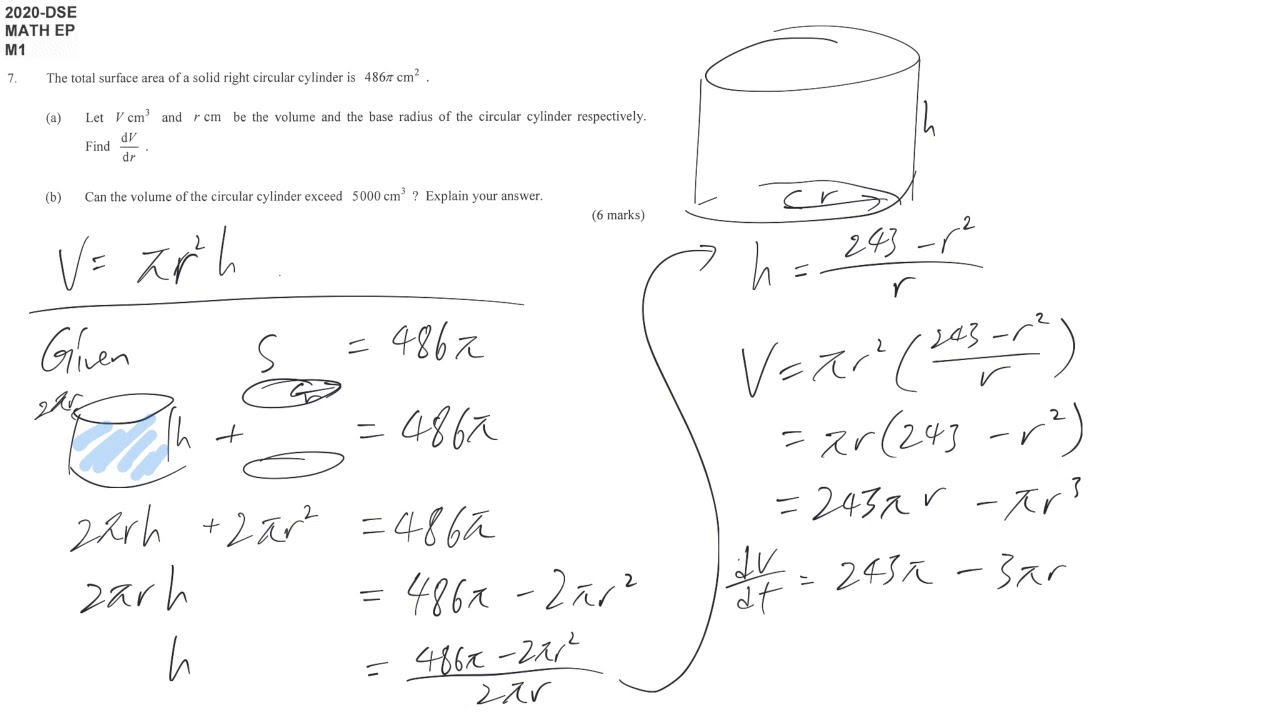 DSE maths M1 2020 #07 Optimisation maximum and minimum - YouTube