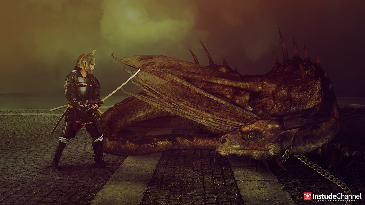 PHOTO MANIPULATION TUTORIAL KILLING THE DRAGON PHOTOSHOP CS6 - YouTube