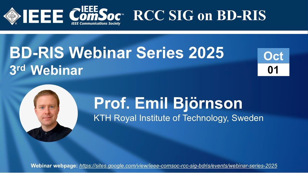 BD-RIS SIG Talk 11 - Prof. Emil Bjornson - YouTube