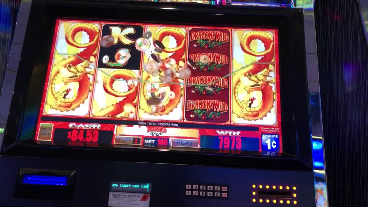 Dragons wild slot machine line hit big win! - YouTube