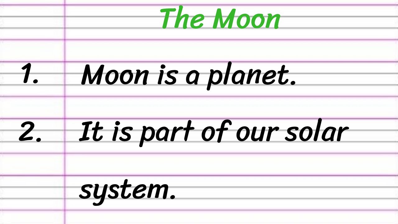 Moon Essay in English 10 Lines || Short Essay on Moon - YouTube