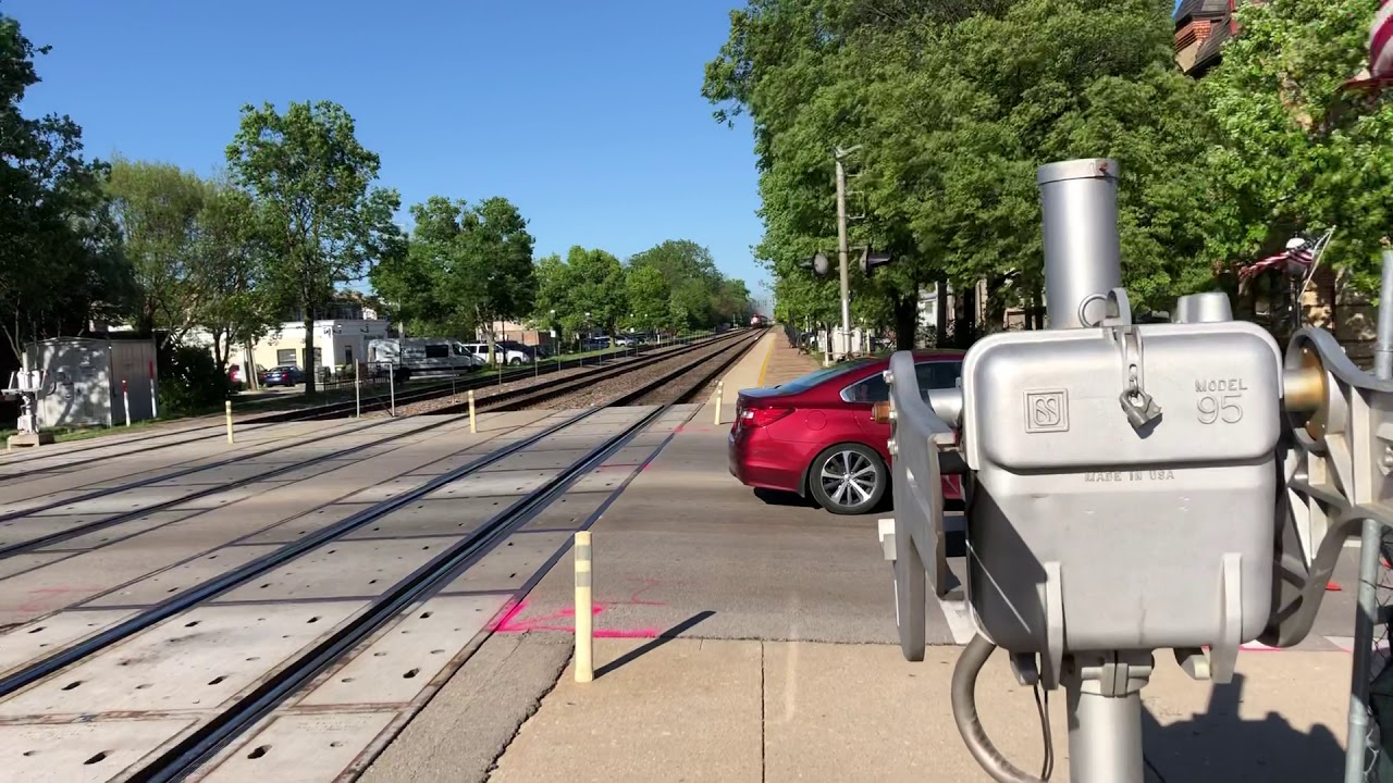 Outbound Doubleheaded Metra 195 and 111 Express Passing Riverside IL ...