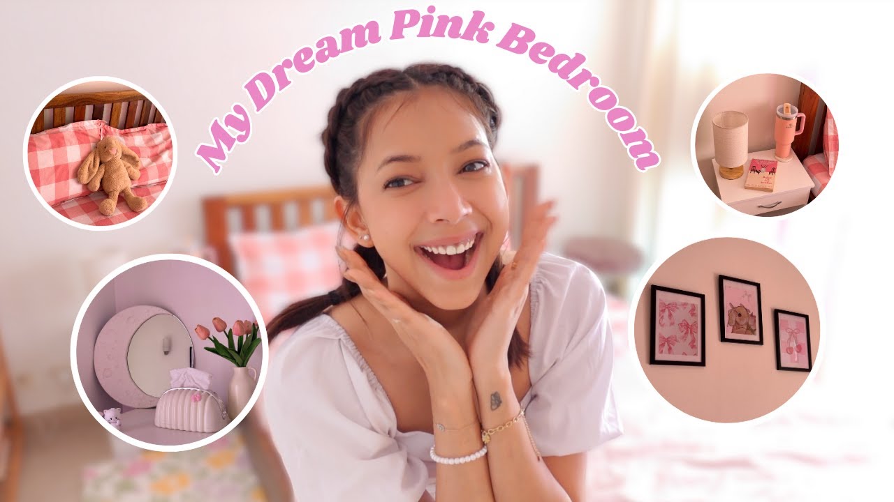 Transforming My Bedroom PINK | Room Makeover | My Bedroom Tour 🎀 - YouTube