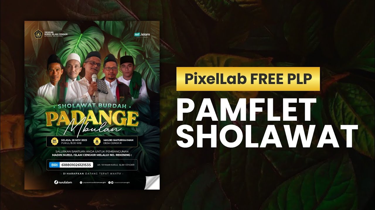 Pamflet Sholawat Keren Dari Aplikasi Pixellab I Free Plp Youtube