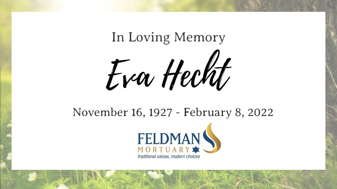 Funeral Service of Eva Hecht - YouTube