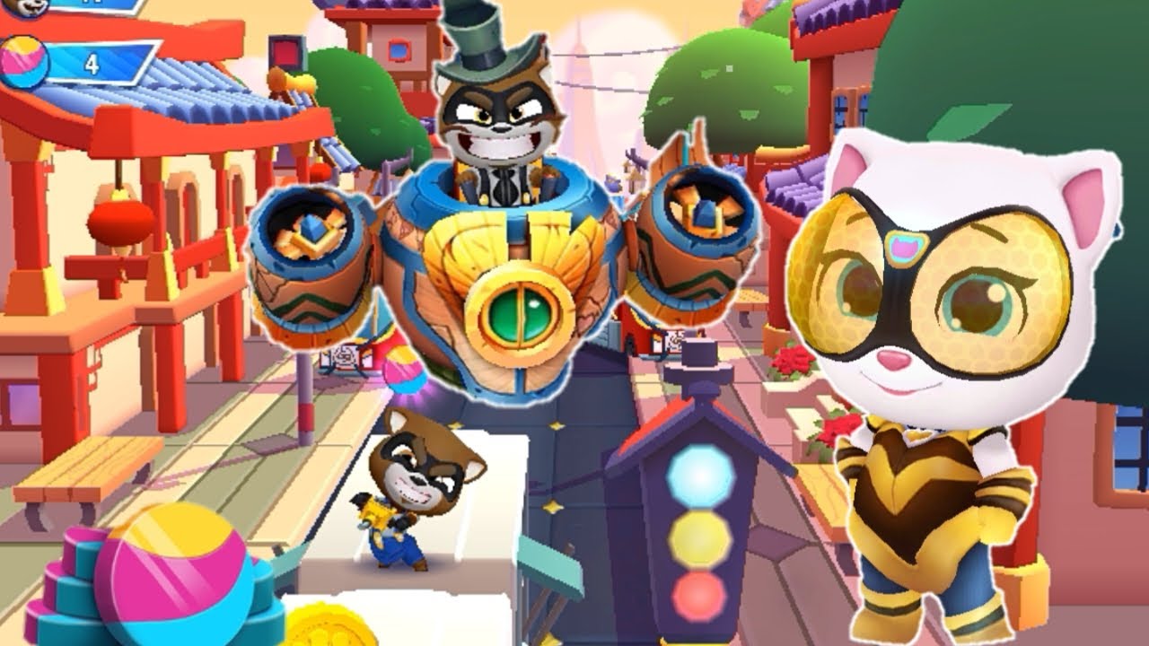 Talking Tom hero dash : The Ultimate Guide | Queen bee Angela attack ...