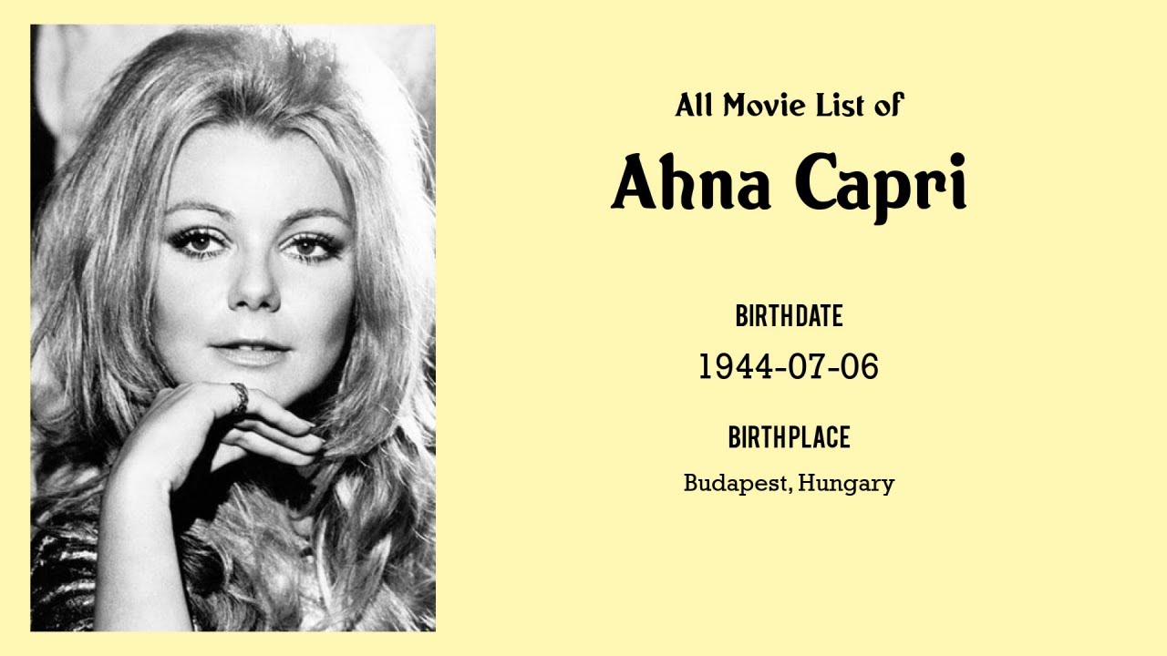 Ahna Capri Movies list Ahna Capri| Filmography of Ahna Capri - YouTube