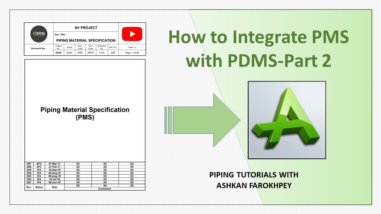 How to Integrate PMS with PDMS-Detail & Material Text - YouTube