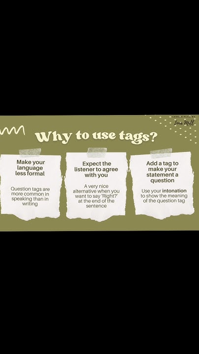 Why do we use tag questions? - YouTube