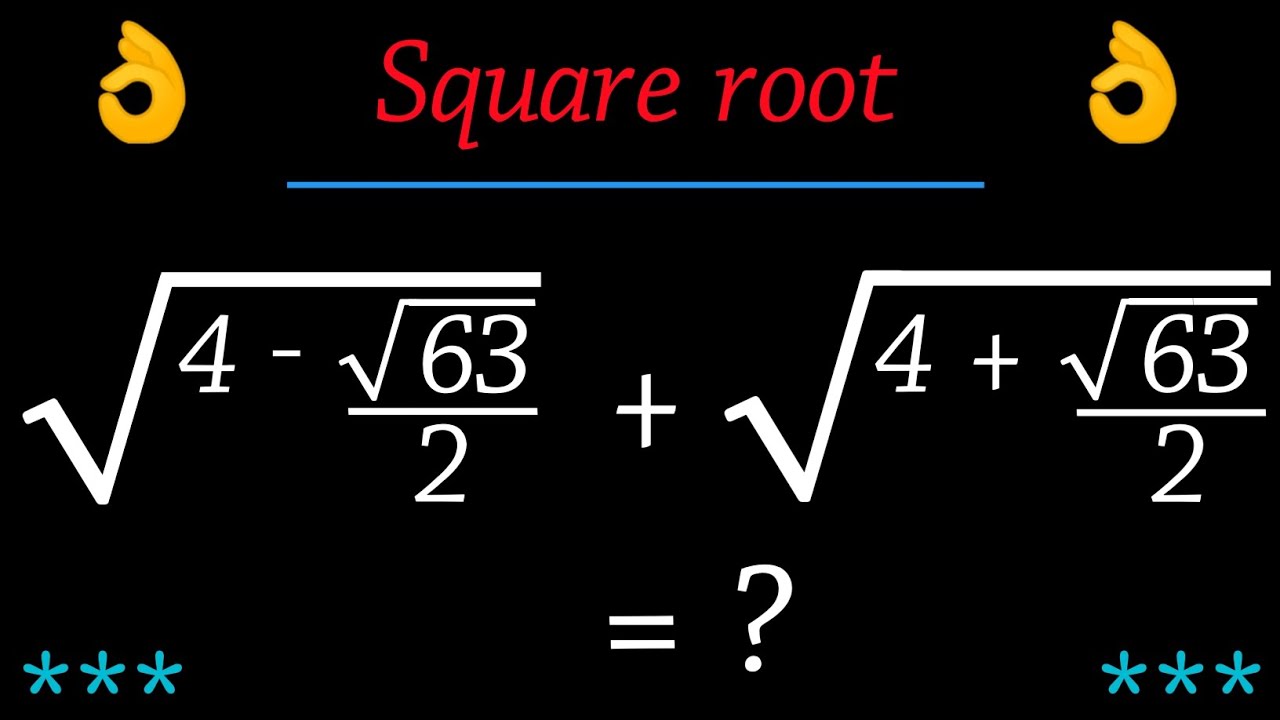Nice Square root Ex./Olympiad maths /#nkishor - YouTube