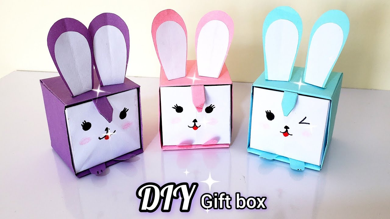 DIY Cute Bunny Gift box 🐰🎁/ Cute Rabbit favor box/ how to make DIY ...