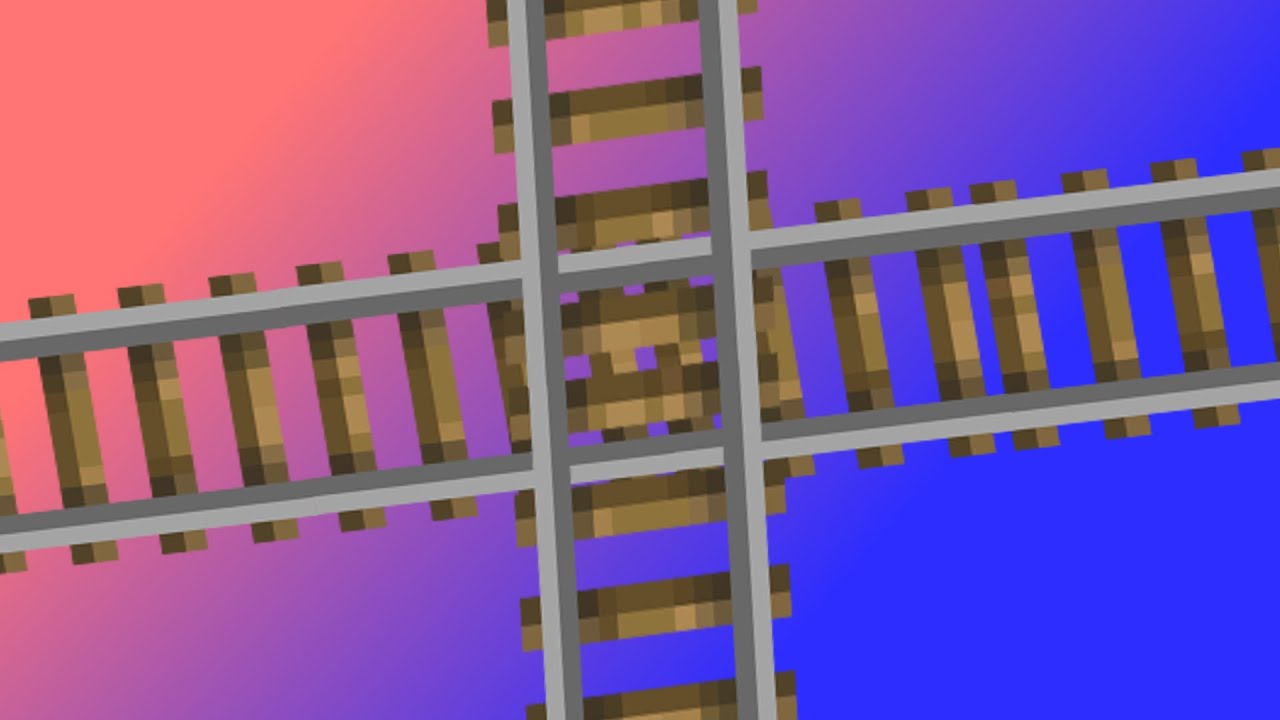 minecraft: jak zrobić skrzyżowanie kolejowe - YouTube